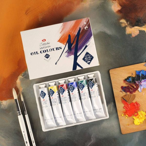 طقم الوان زيت انابيب 18مللى 8لون Master Class علبة كرتون رقم 1141082